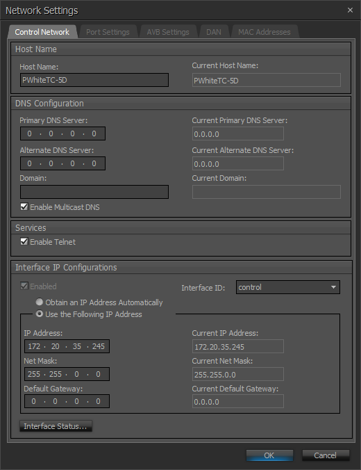Device Maintenance Settings