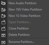 Partition menu