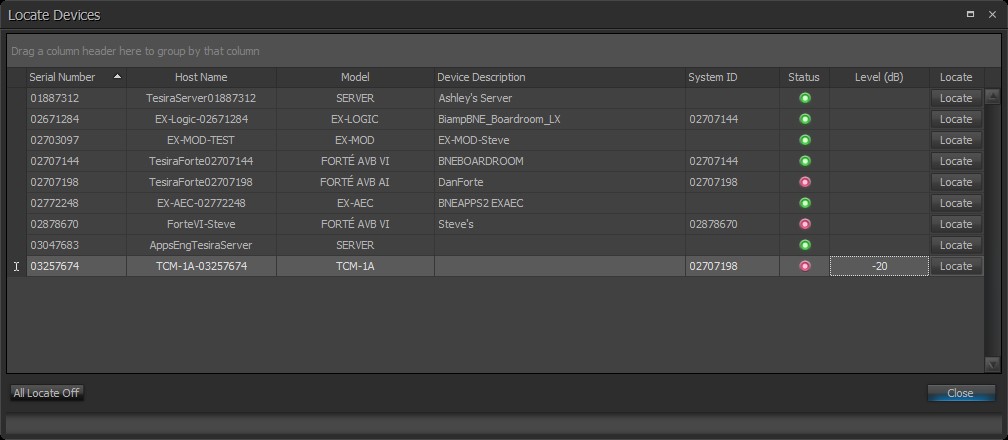 Device Maintenance Settings
